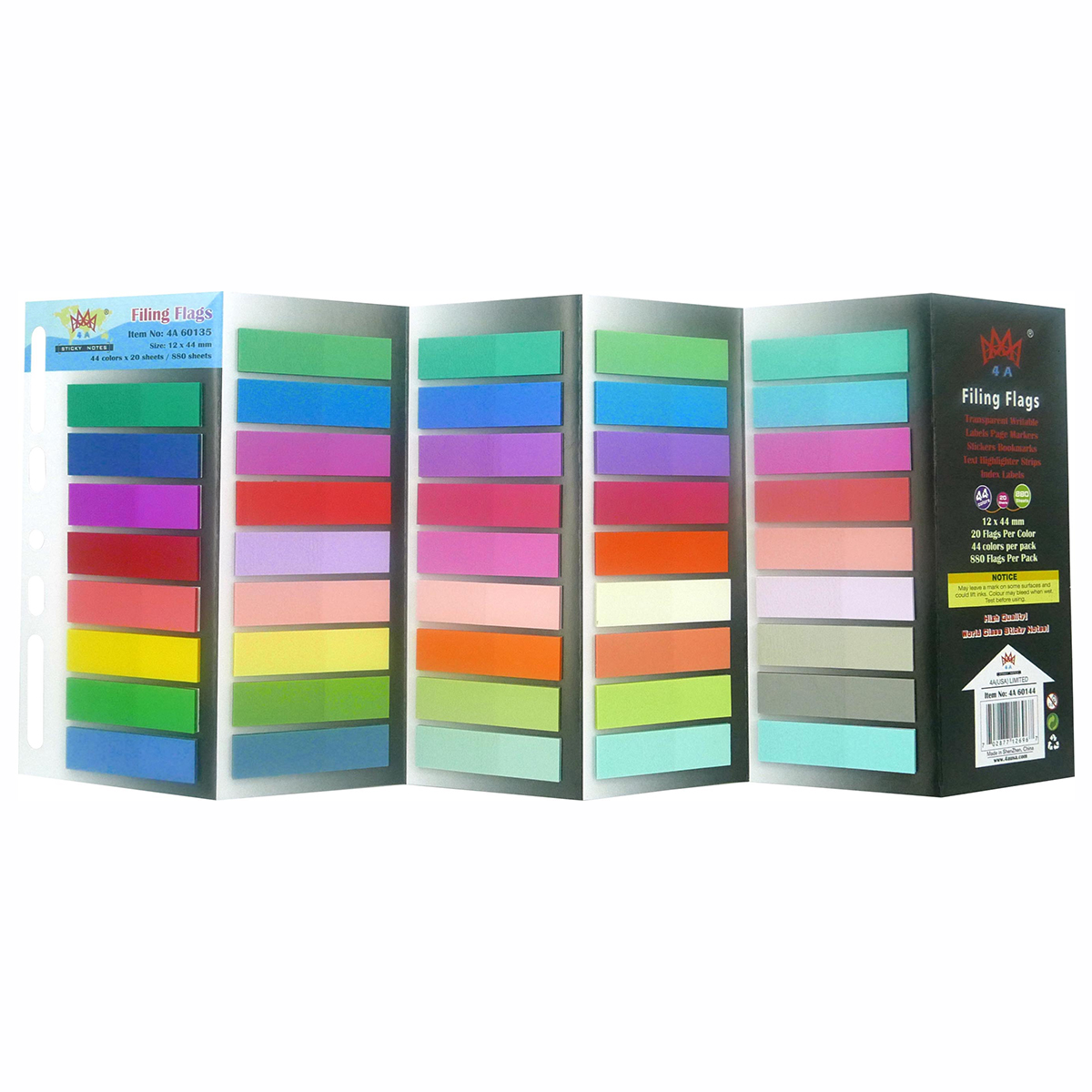 4A Sticky Notes Flags Set,Neon Color Page Marker Fluorescent Color ...